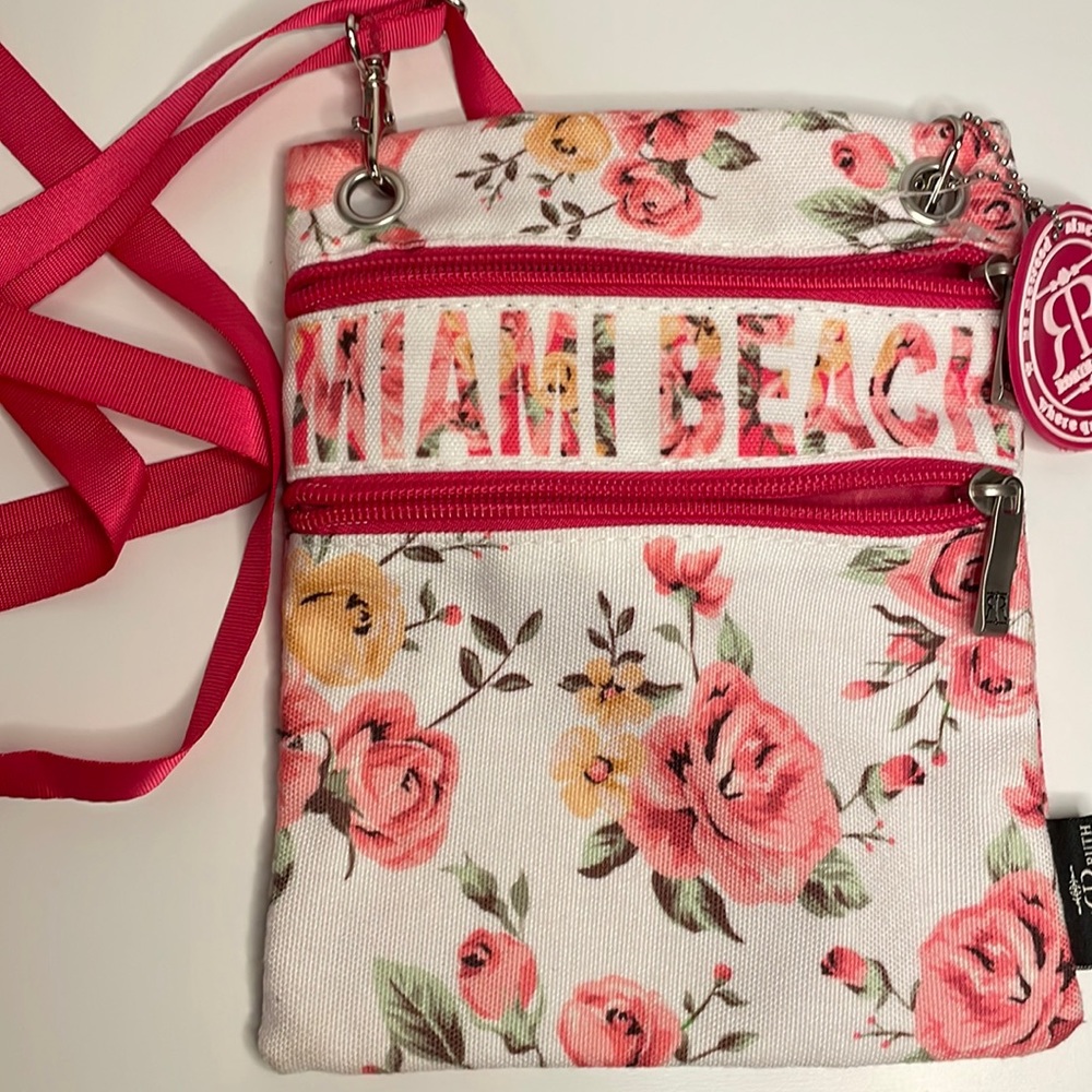 Robin Ruth Floral Miami Beach, Crossbody Wallet - Gem
